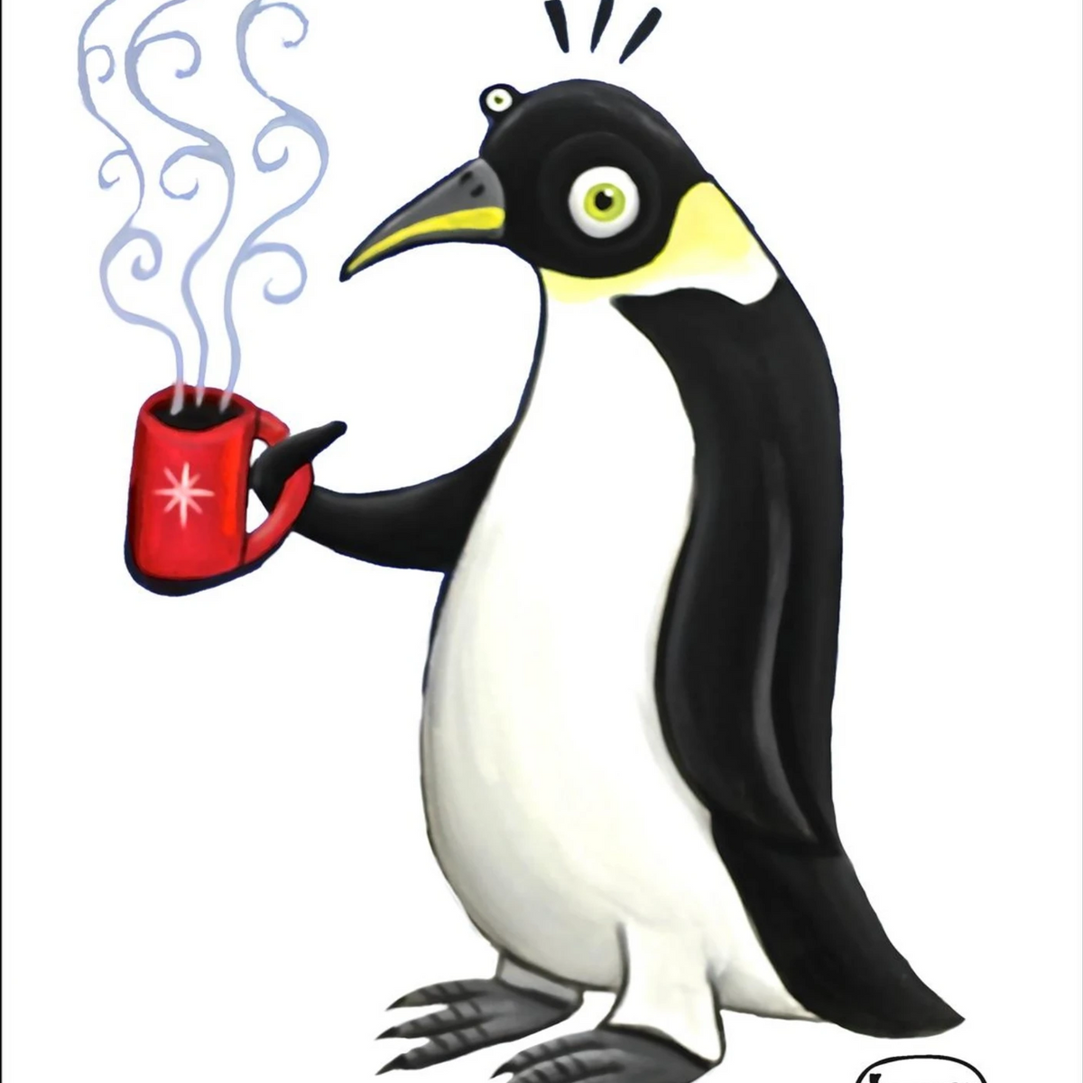 Penguin Coffee Poster - Matte Paper Art Print – Art of Henry