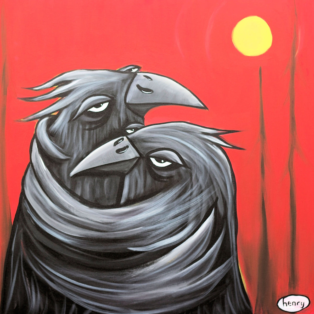 Ravens Hugging Poster - Premium Matte Paper – Art of Henry